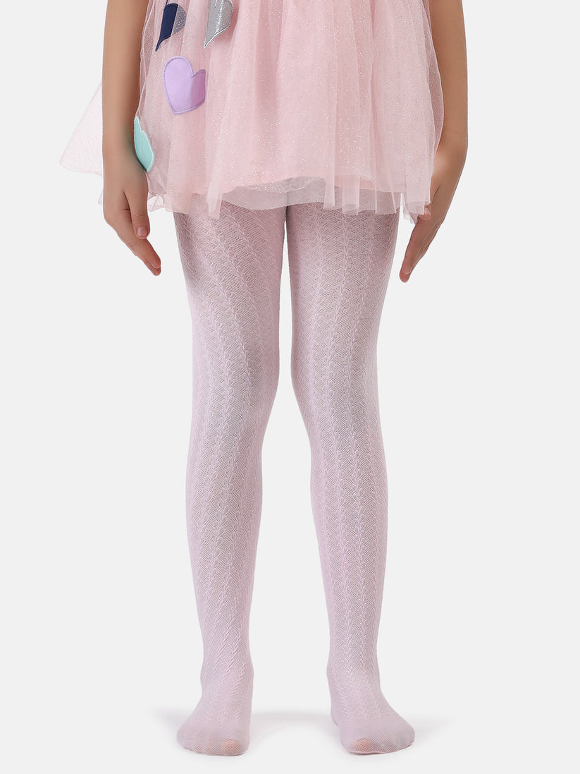 Cable Knit Kid Stockings - Baby Pink – Next2Skin.in